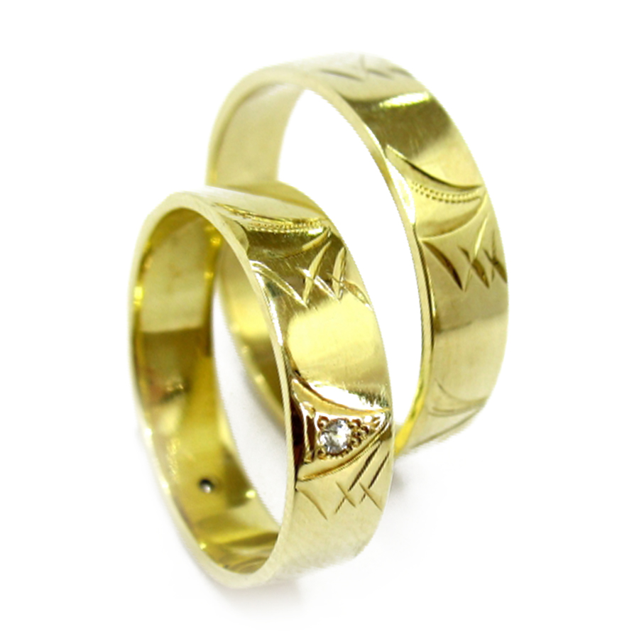 Zlaté snubní prsteny , snubní prsteny ze zlata s drahokamy